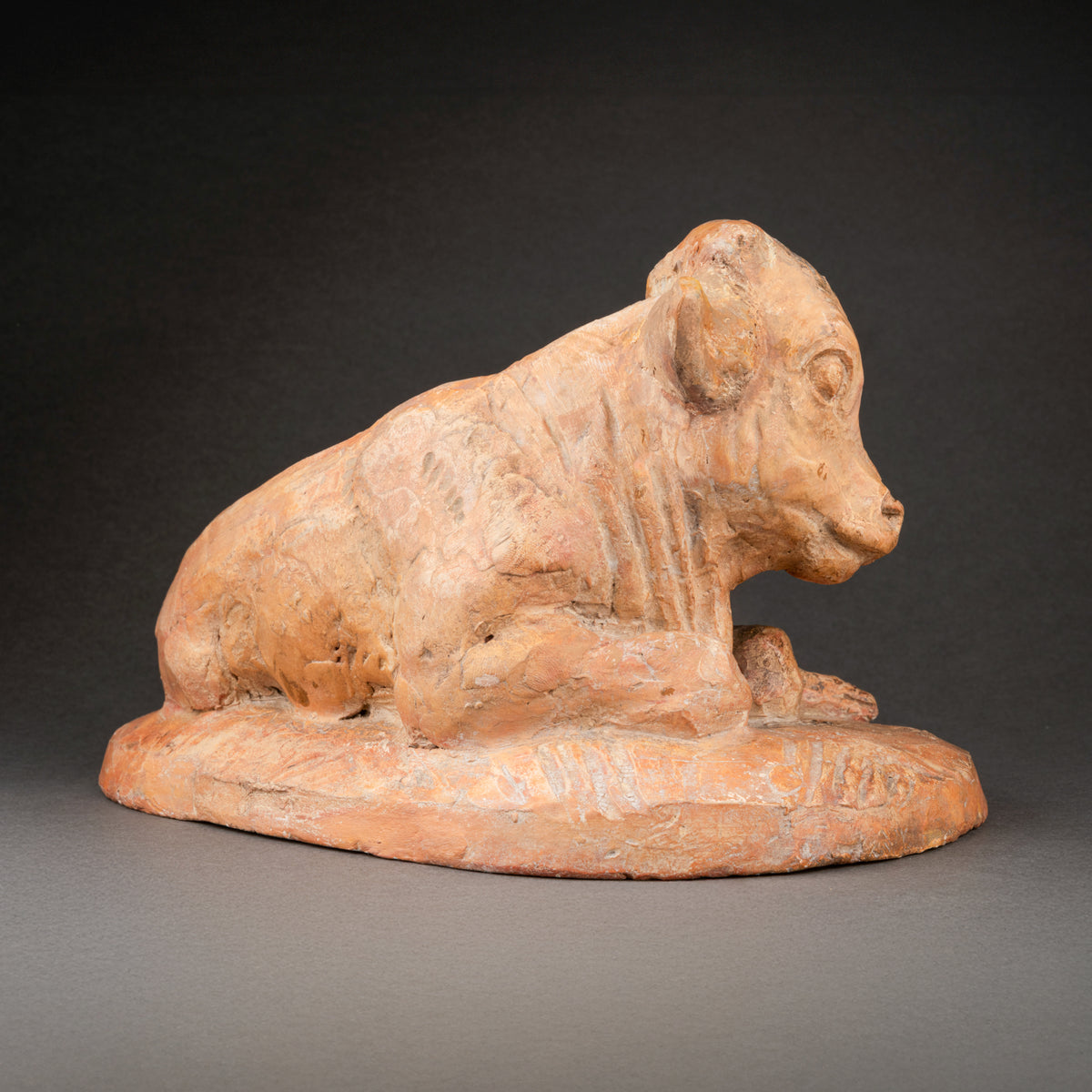 Arnold HUGGLER (1894-1988) 'Veau couché' Epreuve originale en terre cu